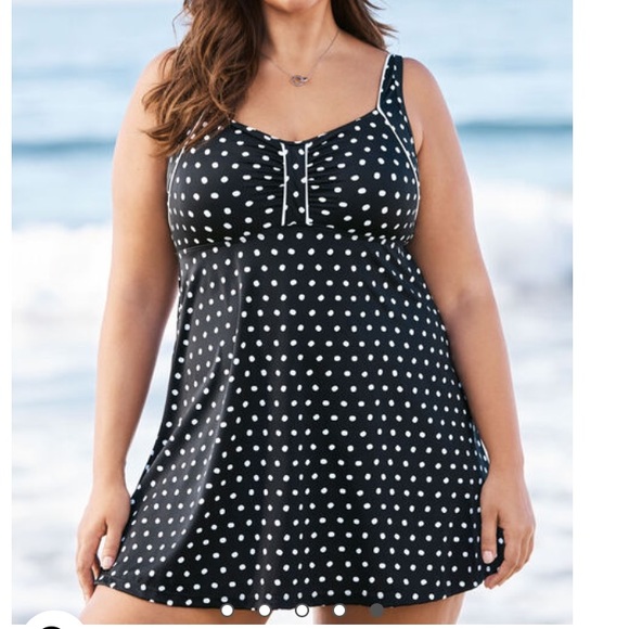 Swimsuits For All | Swim | New Retro Dot Classic Swimdress Swimsuits ...